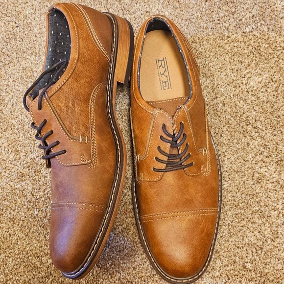 Hawker Rye | Shoes | Mens Brown Laceup Oxford Hawker Rye Dress Shoes ...